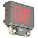 Class 1 Division 2 Exit Sign Emergency Lights Combo - 6V-20W, Ni-Cd, A ...