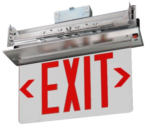 Recessed Edge Lit Exit Sign Emergency Lighting